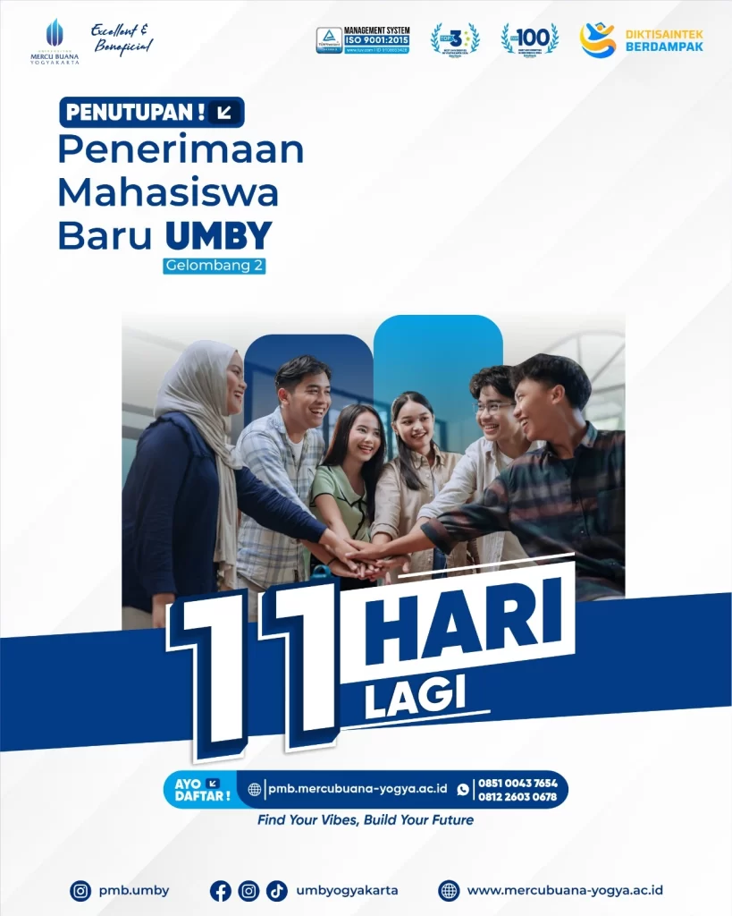 H-11 Penutupan Penerimaan Mahasiswa Baru UMBY Gelombang 2 - PMB ...
